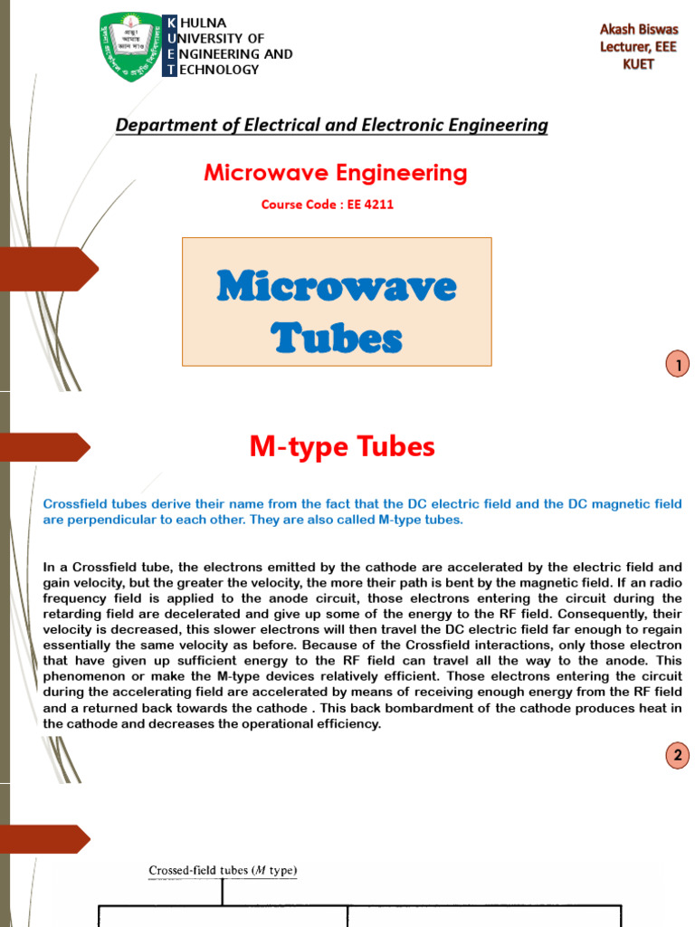 Microwave Lec 8 | PDF | Vacuum Tube | Cathode
