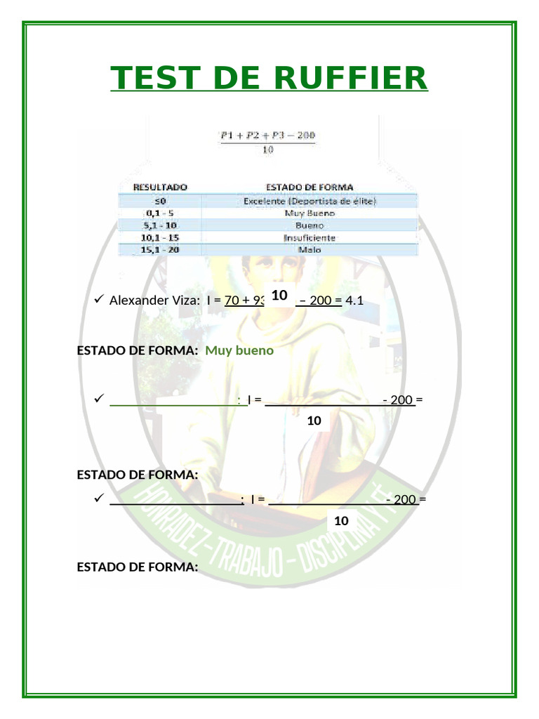 Test de Ruffier | PDF