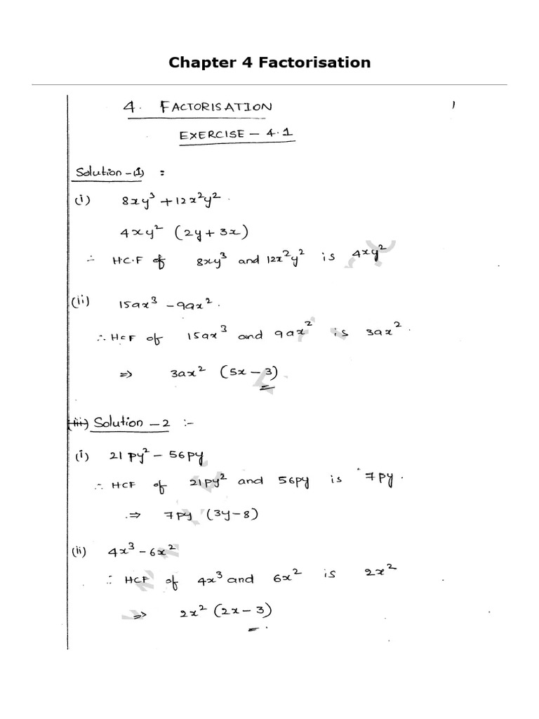 Chapter 4. Factorisation | PDF