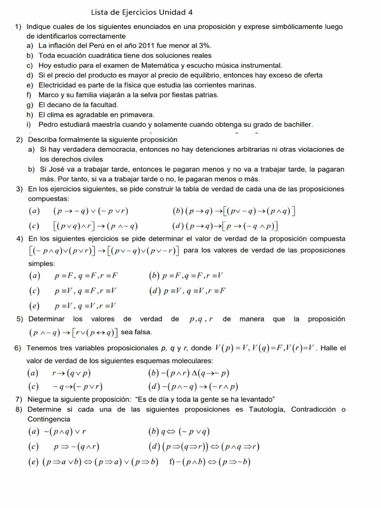 Lista Ejercicios 4 | PDF