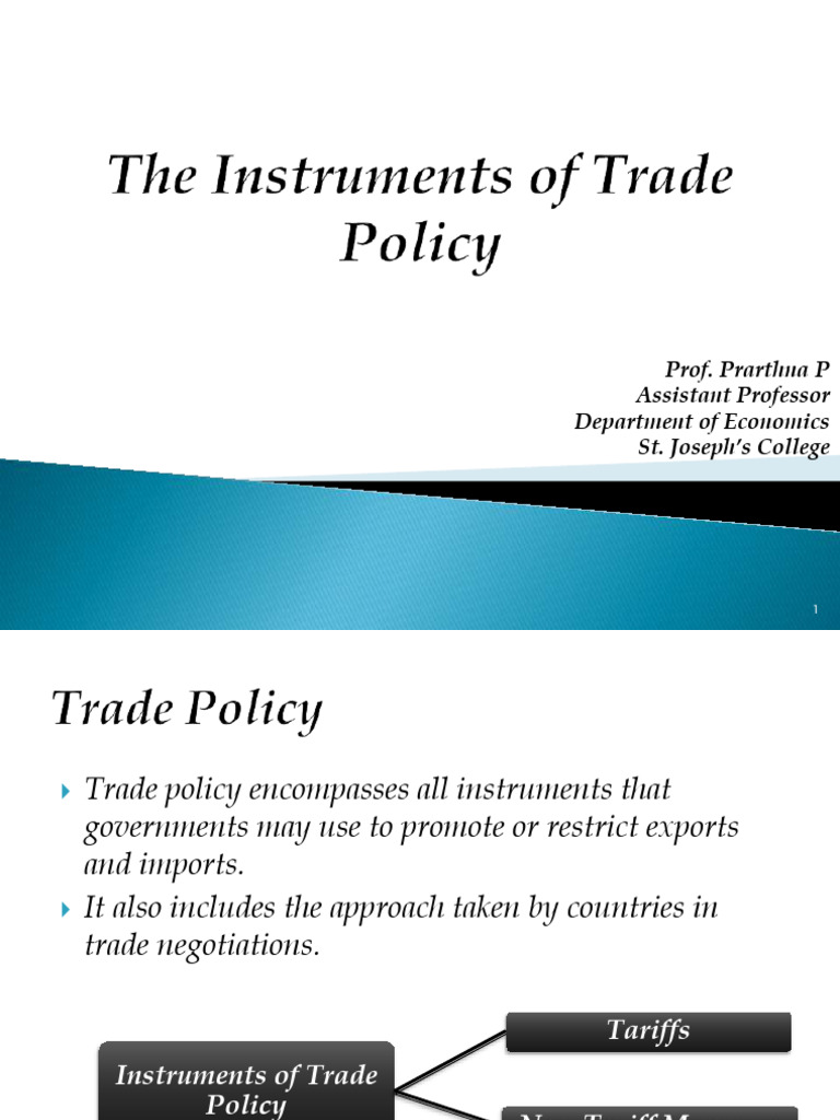 Instruments of Trade Policy | PDF | Tariff | Dumping (Pricing Policy)