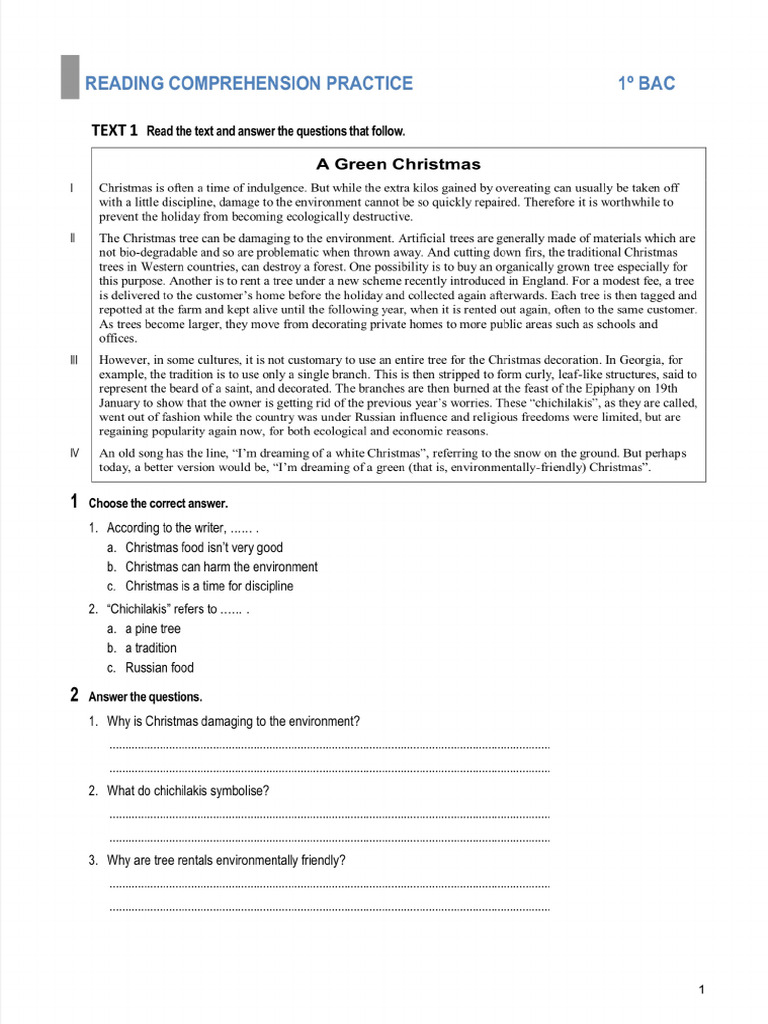 Reading, A Green Christmas | PDF