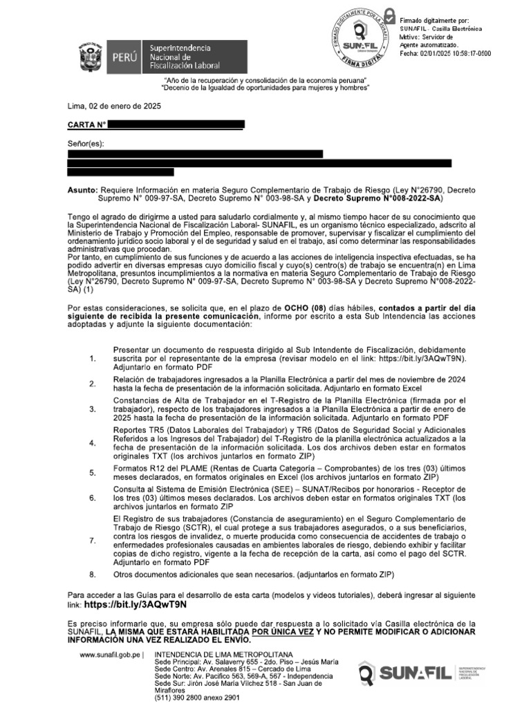 SUNAFIL-INSPECCION-SCTR | PDF