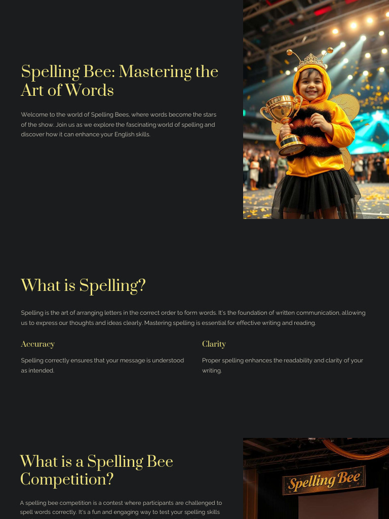 Spelling Bee Mastering The Art of Words | PDF | Vocabulary | Spelling