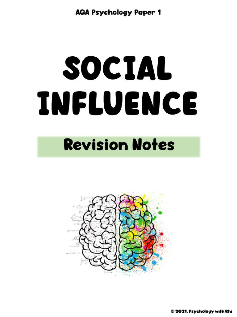 Social Influence Psychology Revision Notes | PDF