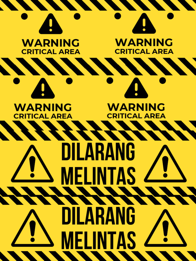 Yellow and Black Illustrative Warning Critical Area Yard Sign | PDF