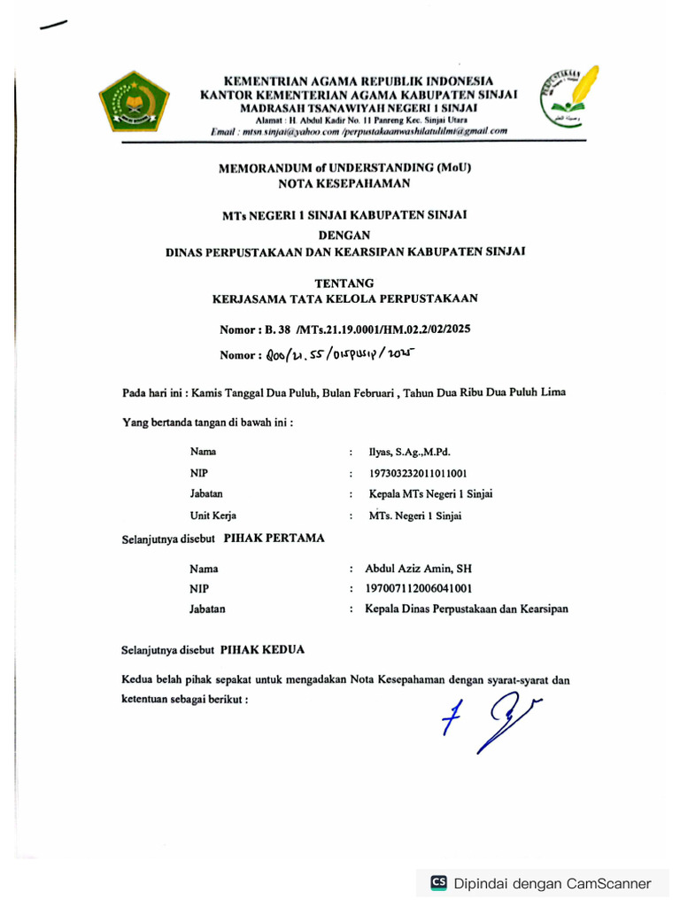 Contoh MoU | PDF