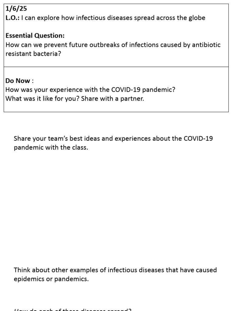 Humans Vs Bacteria Unit Opener | PDF