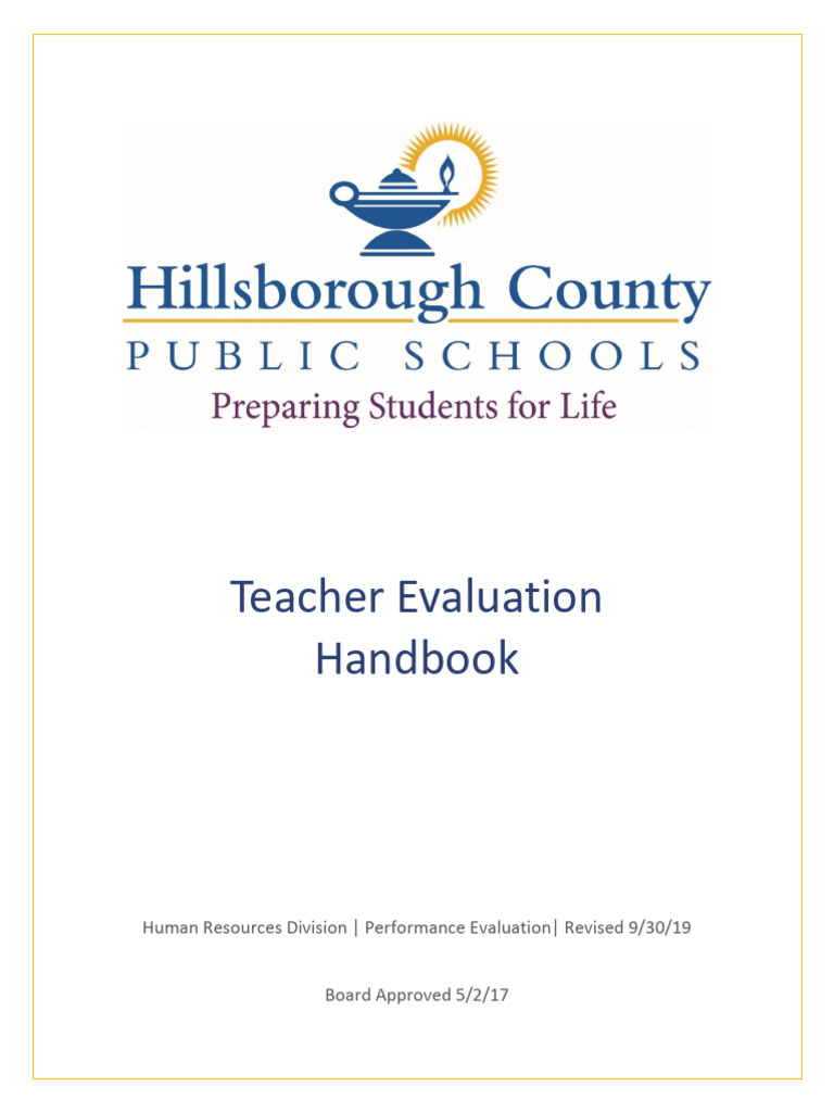 Teacher Evaluation Handbook 2020 | PDF | Teachers | Knowledge