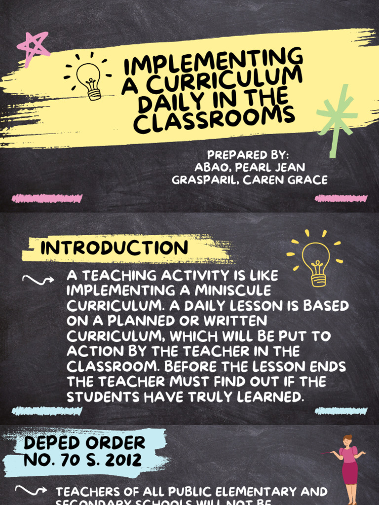 Implementing A Curriculum Daily in The Classroom | PDF | Learning | Learning Styles