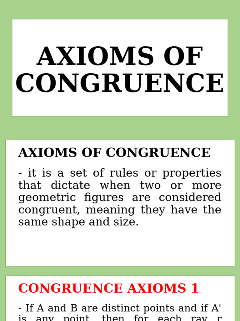 Axioms of Triangle Congruence | PDF