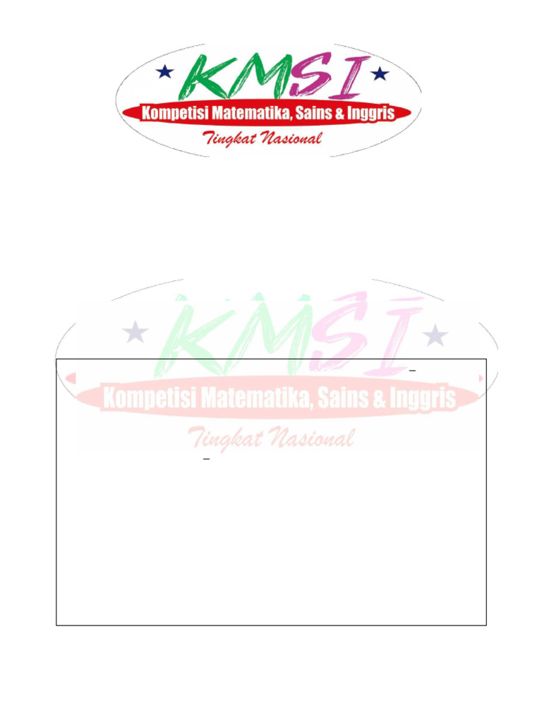 Soal Final KMSI Sains Level 1 2023 | PDF