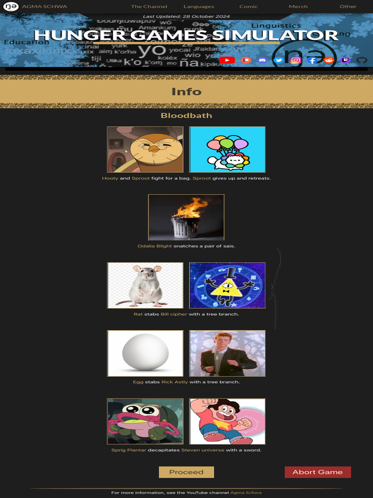 Hunger Games Simulator Agma Schwa | PDF