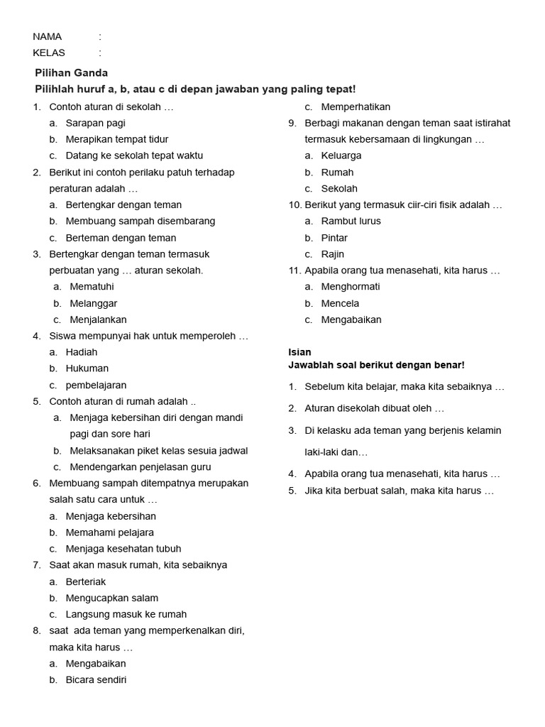 Soal Pancasila BAB 2&3 | PDF