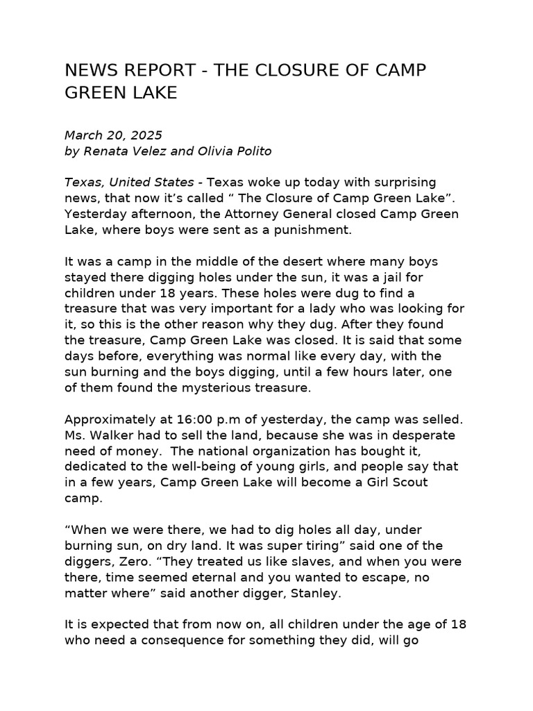 News Report Renata Velez and Olivia Polito | PDF