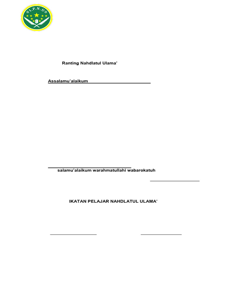 Surat Pengajuan SK IPNU 2024-2026 | PDF