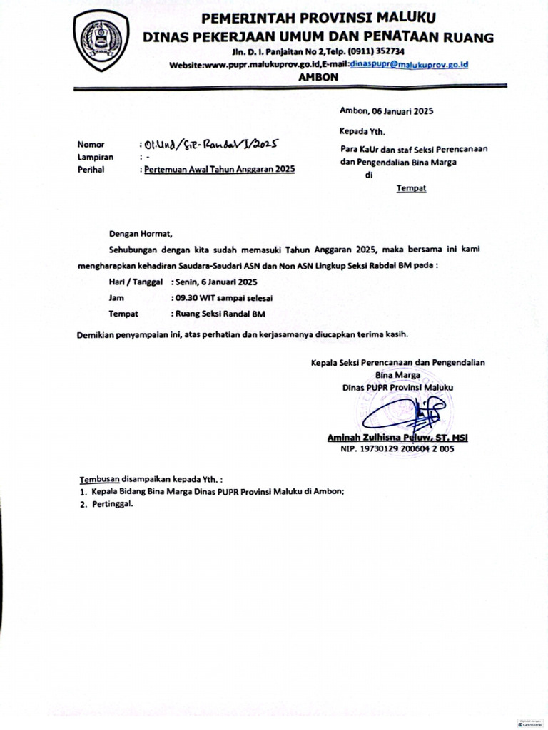 Und Rapat 6 Januari 2025 | PDF