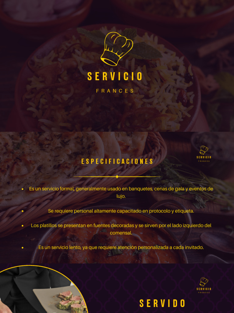 Servicio Francés: Especificaciones y Protocolo | PDF | Cuchillería