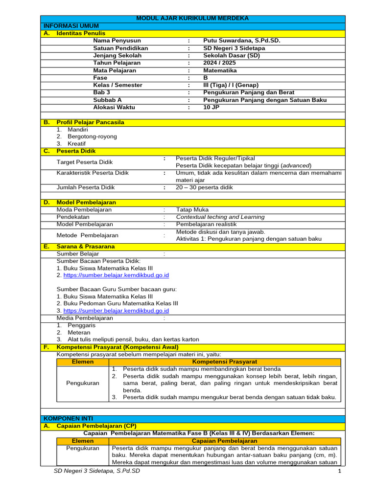 03. MODUL MTK KLS 3 SMS 2 | PDF