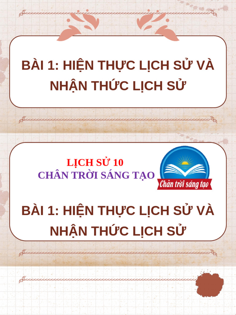 Bai 1 Hien Thuc Lich Su Va Nhan Thuc Lich Su | PDF