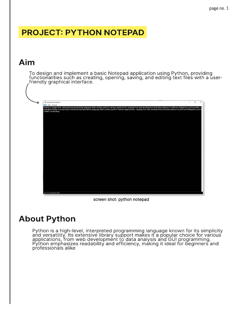 Project: Python Notepad | PDF