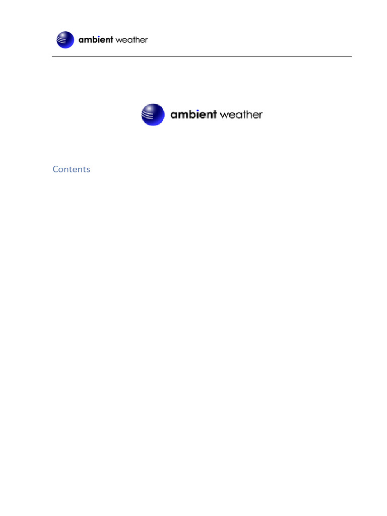 Ambient Weather WS-50-C Wi-Fi Smart Weather Station User Manual Ws-50-c | PDF | Refrigerator ...