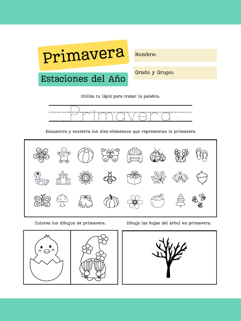 Las Estaciones Del Año, Actividades Varias Colorido | PDF