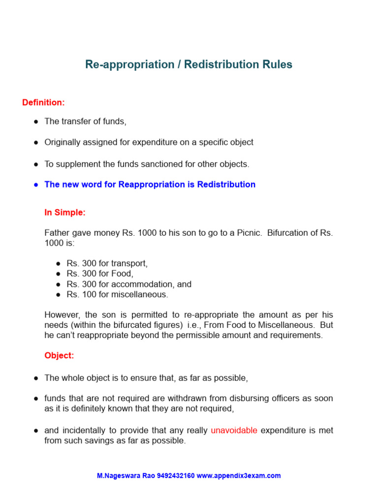 Re-appropriation Rules Overview | PDF | Virtual Private Network