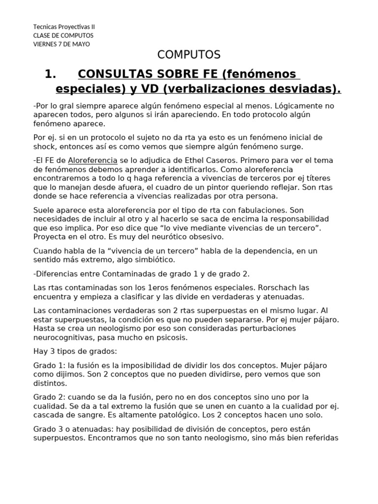 COMPUTOS | PDF | Neurosis | Psicosis