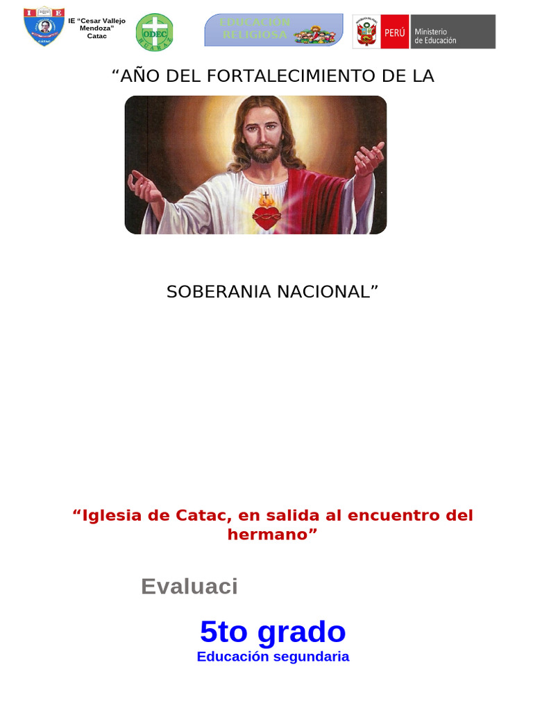 Evaluacion Dignostica - Catac - 5to | PDF | Oración | orador del Señor