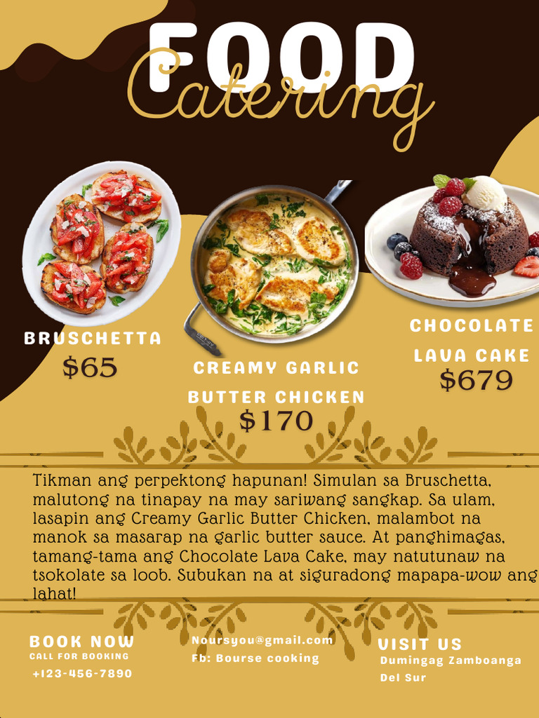 Brown and Black Bold Food Catering Flyer - 20250314 - 082103 - 0000 | PDF