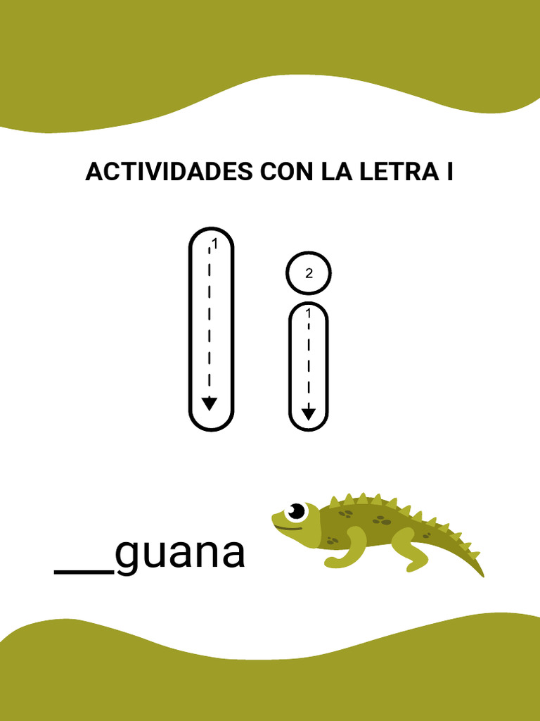 Hoja de Trabajo de Letra I Sencillo Imprimible Verde | PDF