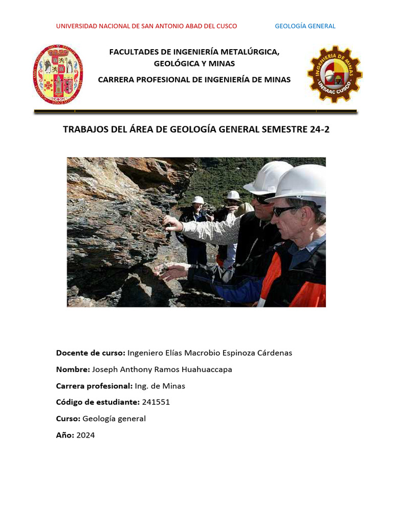 GEOLOGIA GENERAL 1er TRABAJO | PDF | Universo | Big Bang