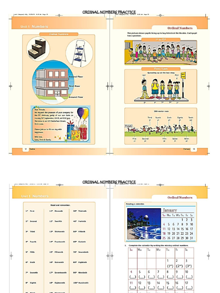 Ordinal Numbers Practice (1) | PDF