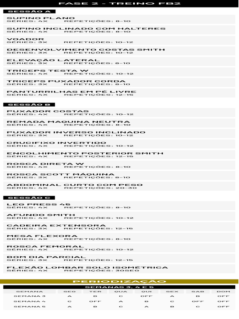 Treino - Fase 2 - Treino FB2 | PDF