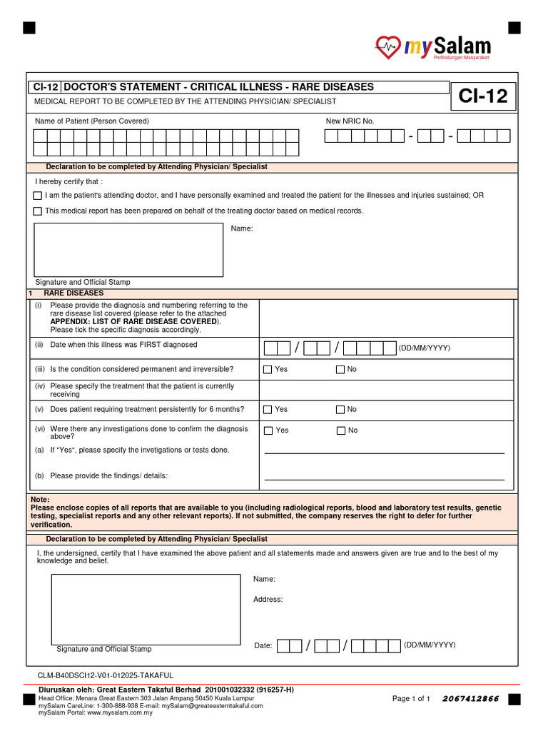 CLM B40dsci12 v01 012025 Takaful (41286 Draft, Versiform) 4 | PDF ...