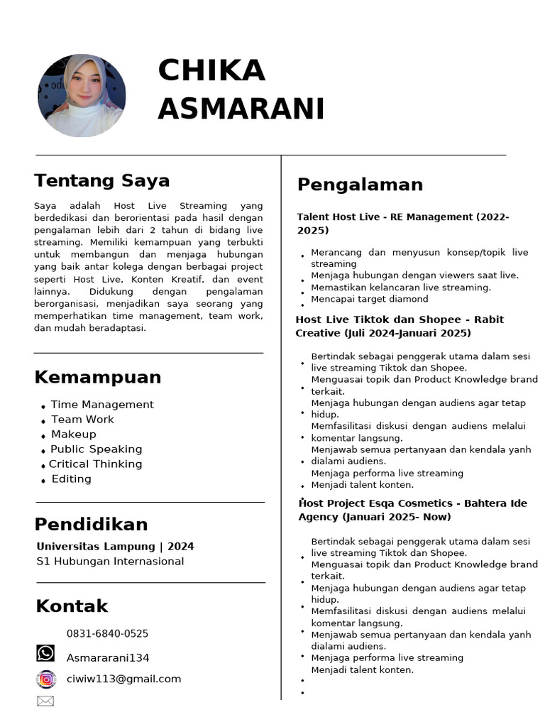 2025 New CV Chika Asmarani | PDF