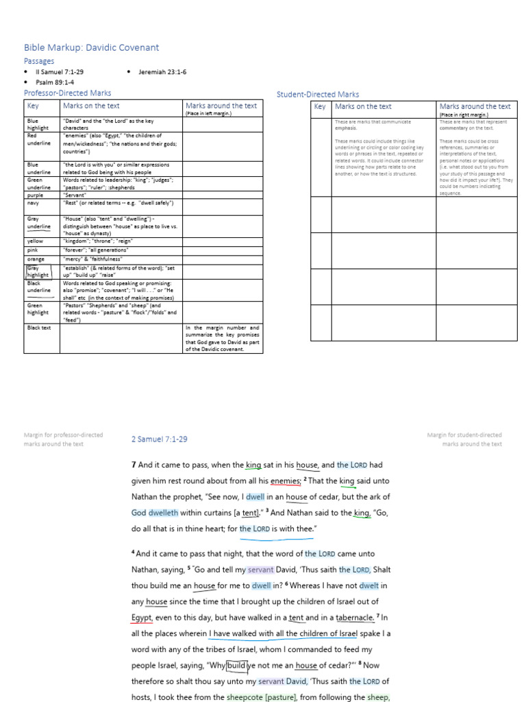 Davidic Covenant Bible Study Guide | PDF | Thou | David