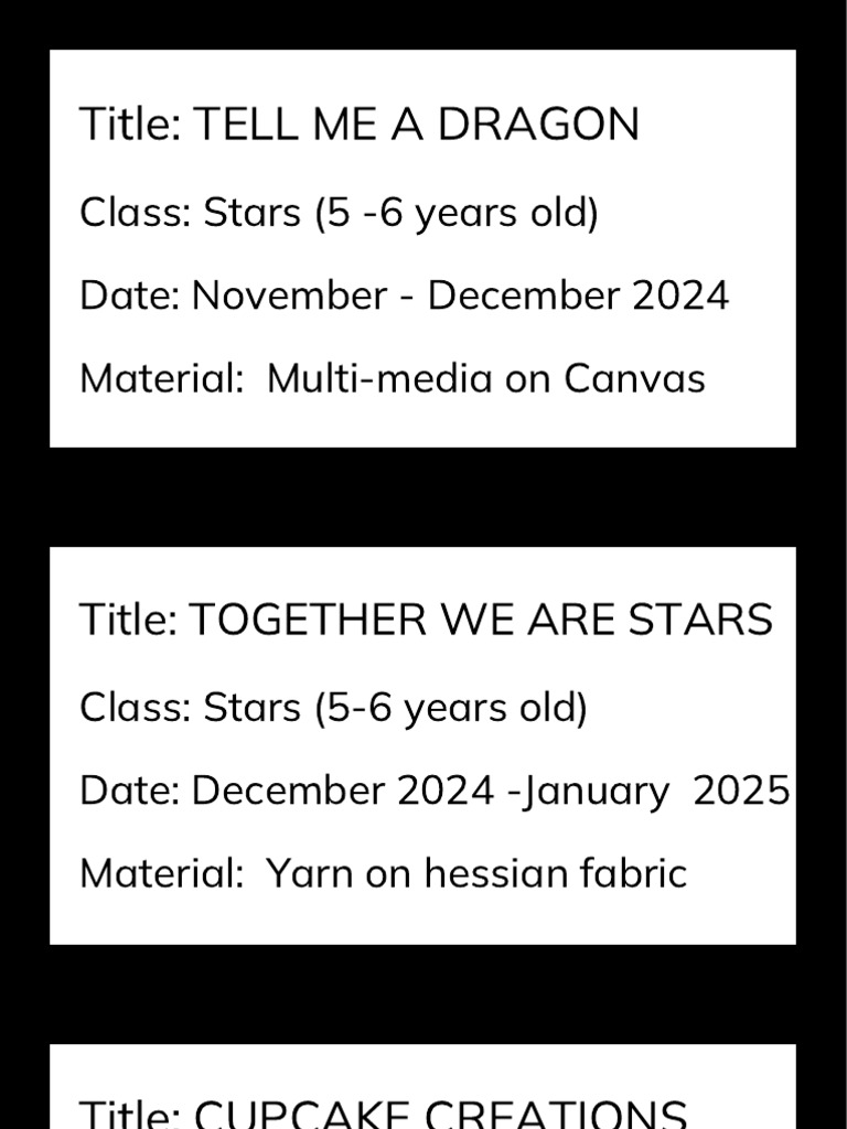 Stars Art Show Group Projects 2025) | PDF