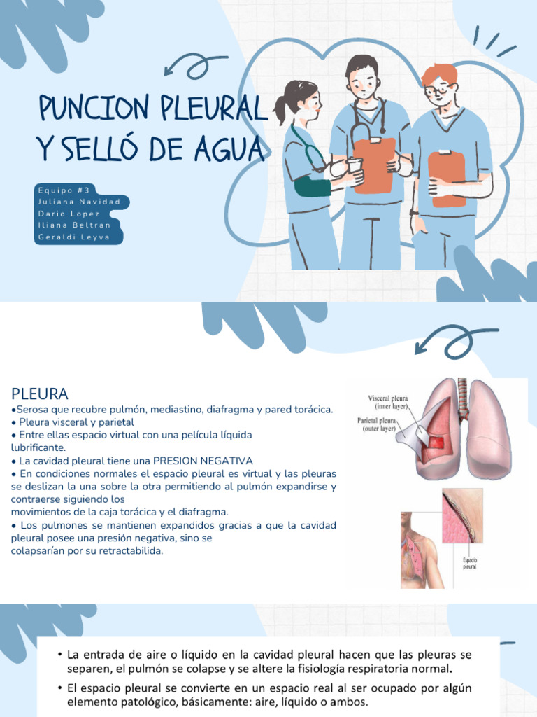 Puncion Pleural y Selló de Agua | PDF | Tórax | Tórax (anatomía humana)