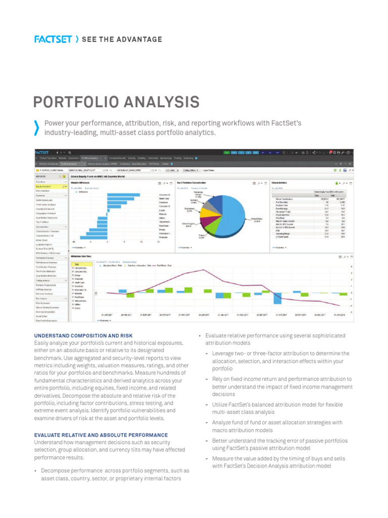Portfolio Analysis Brochure | PDF | Fact Set | Financial Risk