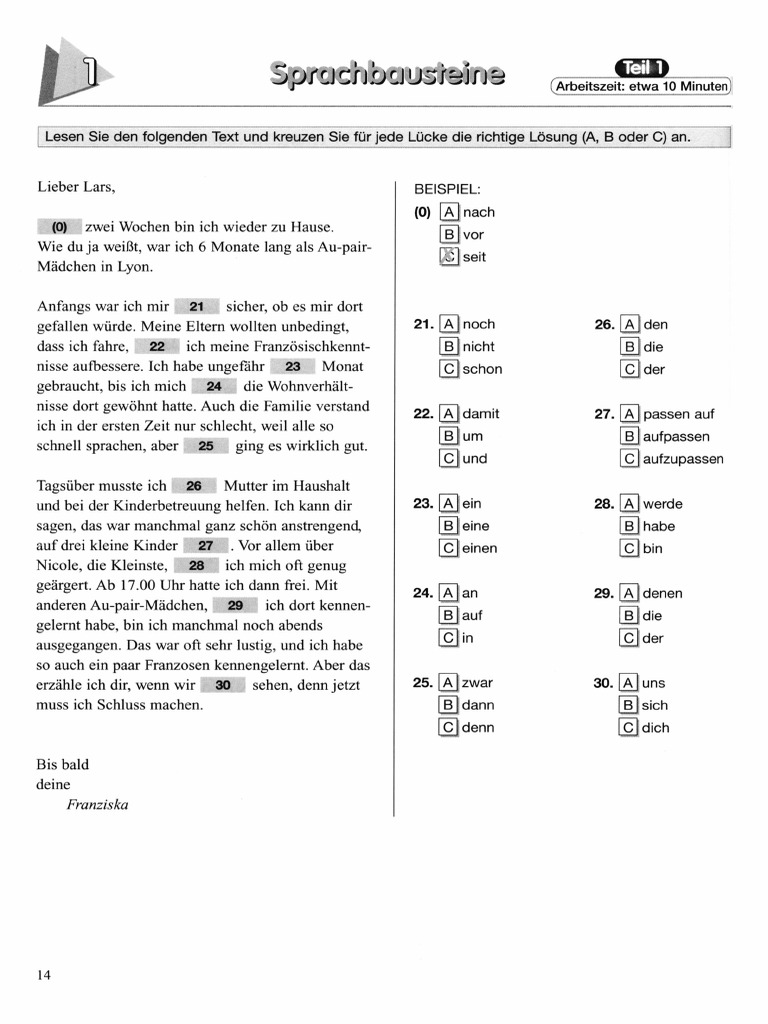 Sprachbausteine Nr. 0 Am 2.4 | PDF