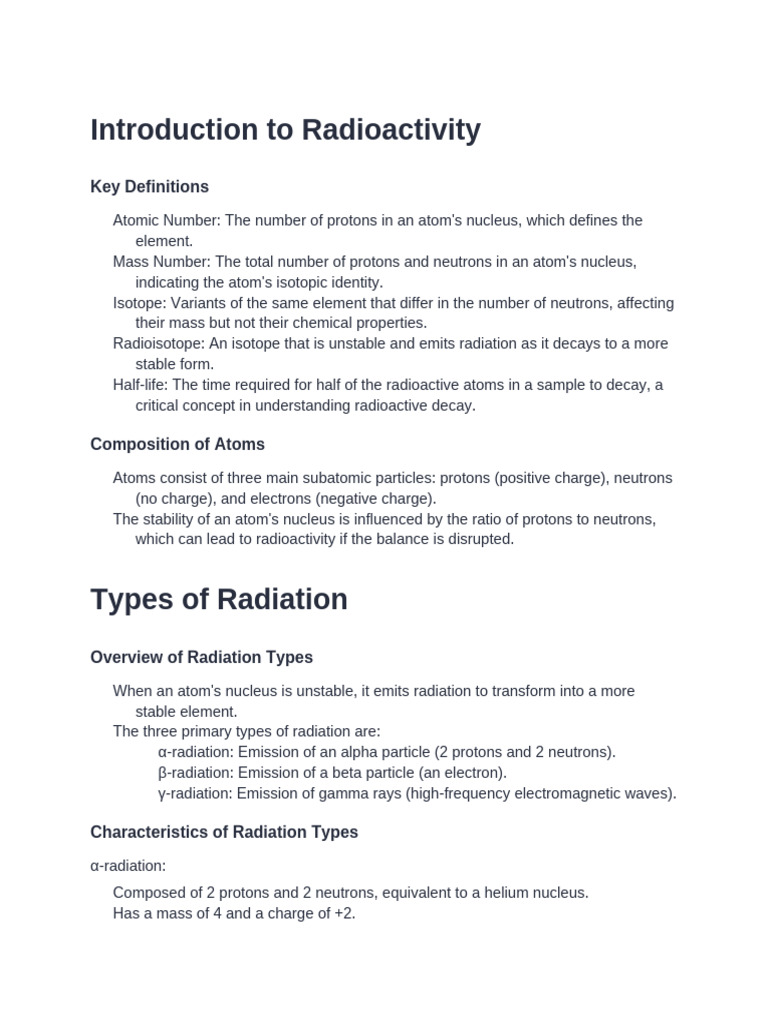 Science radioactivity notes_vi | PDF | Radioactive Decay | Atoms