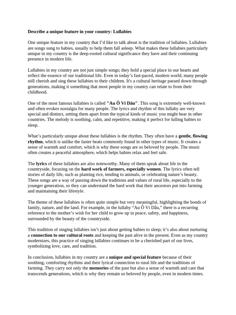 Cultural Significance of Lullabies | PDF | Lullabies