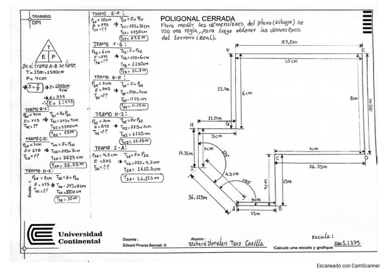 Actividad 01 S01. Poligonal Cerrada (Escala) | PDF