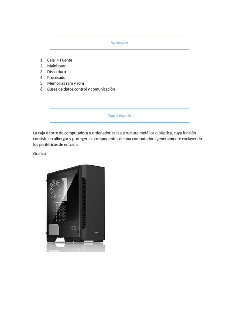 Hardware | PDF | Hardware de la computadora | Microprocesador
