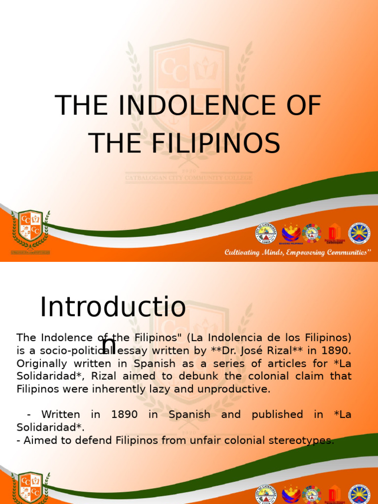 The Indolence of The Filipinos - 20250410 - 211632 - 0000 | PDF