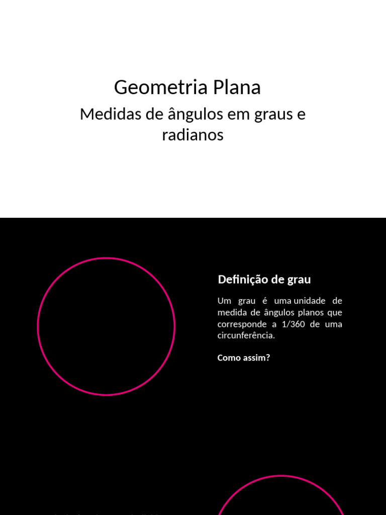 02 - Ângulos - Medidas em Graus e Radianos | PDF | Ângulo | Matemática ...