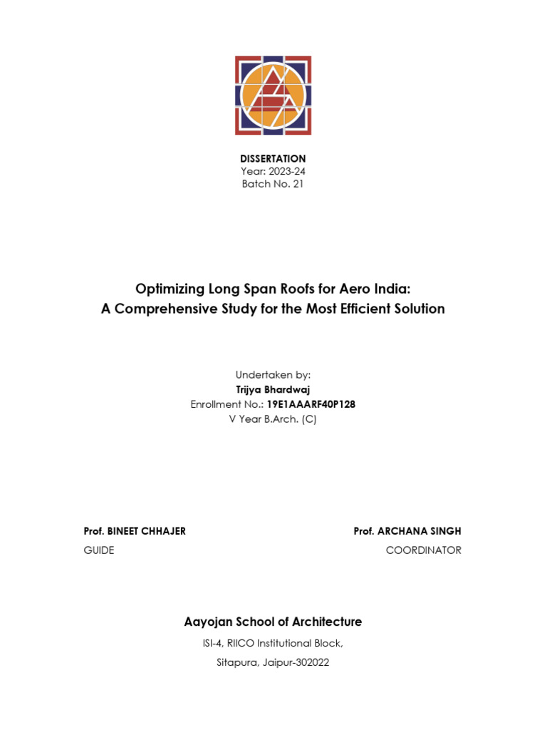 Long Span Roof Optimization for Aero India | PDF | Air Show | Concrete