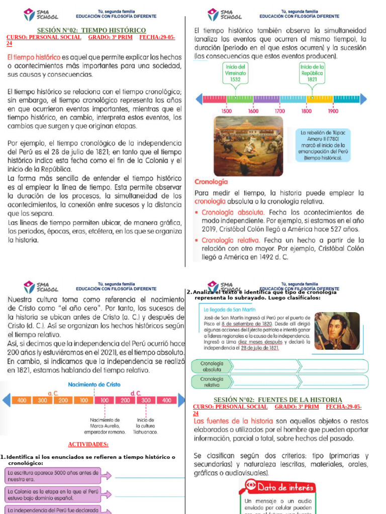 SESIÓN 2-Tiempo histórico-PERSONAL SOCIAL 3ºPRIM | PDF